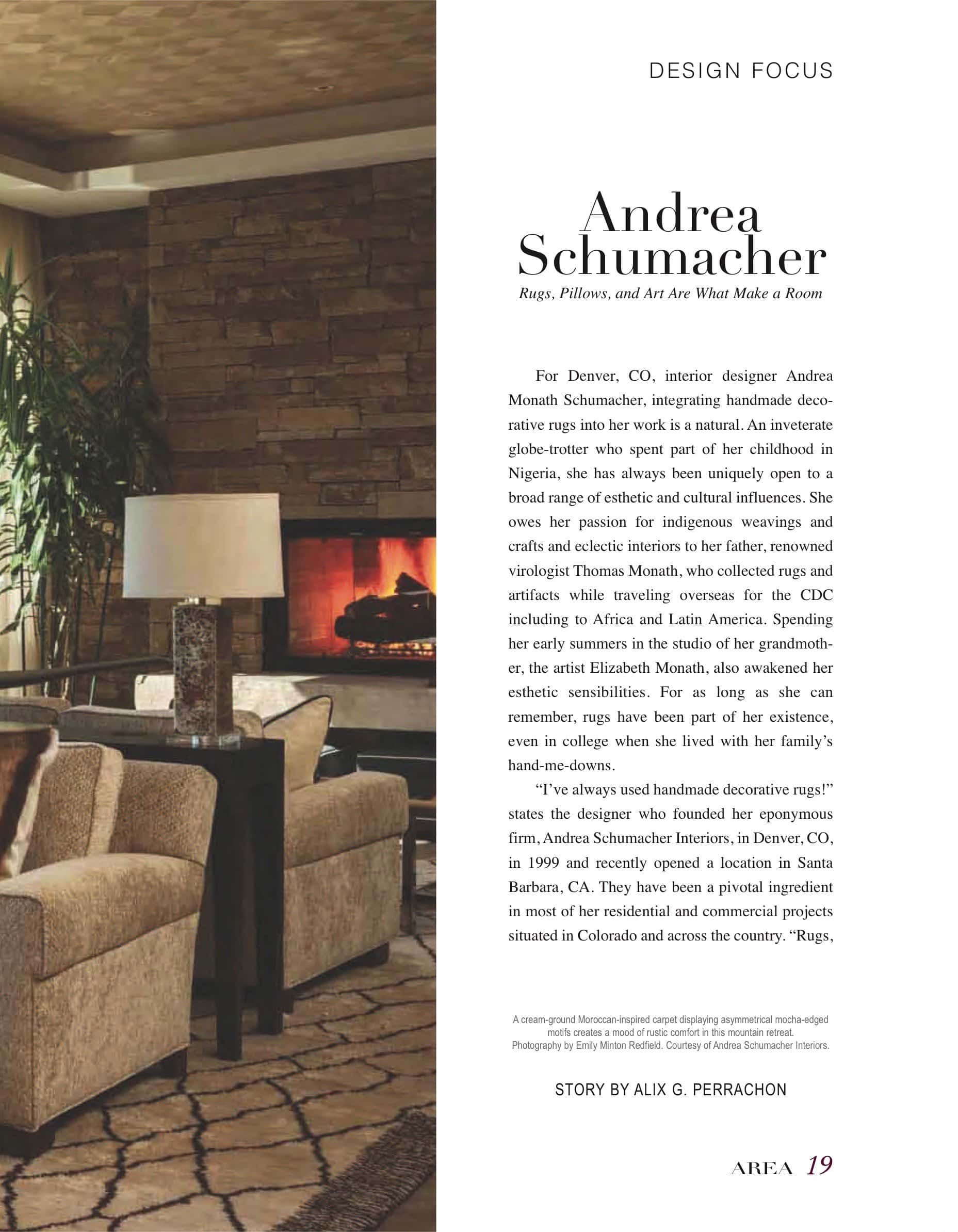 Area Magazine - Andrea Schumacher Interiors