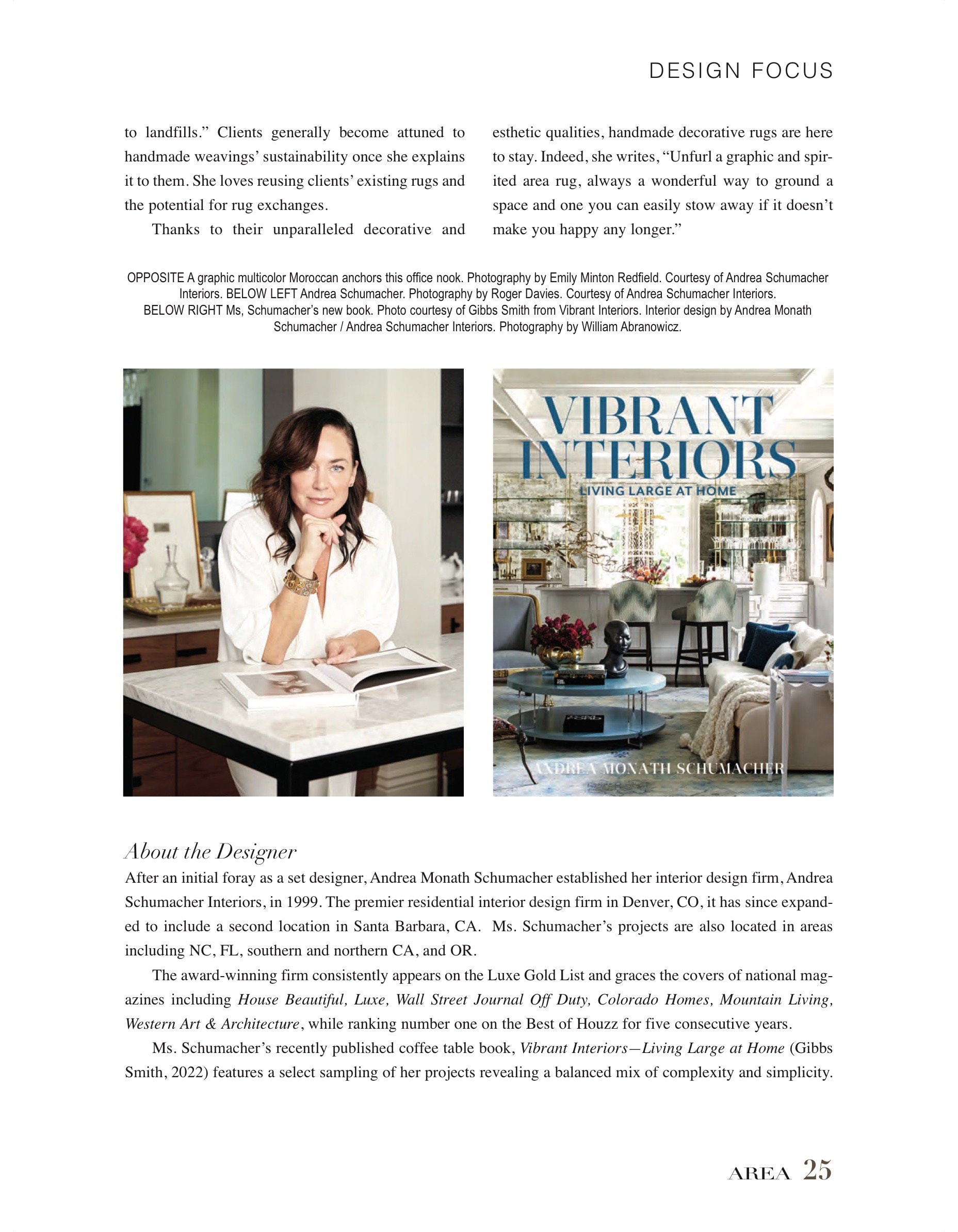 Area Magazine - Andrea Schumacher Interiors