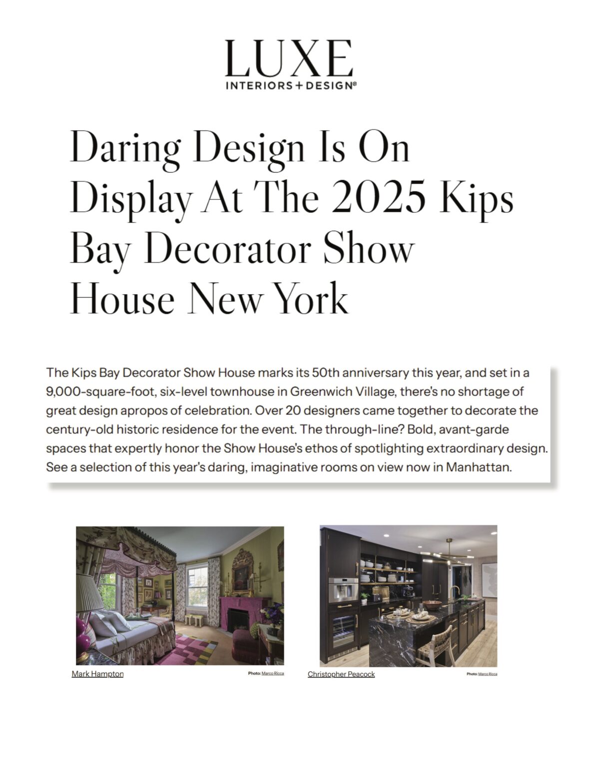 LUXE | Daring Design Is On Display At The 2025 Kips Bay Decorator Show ...